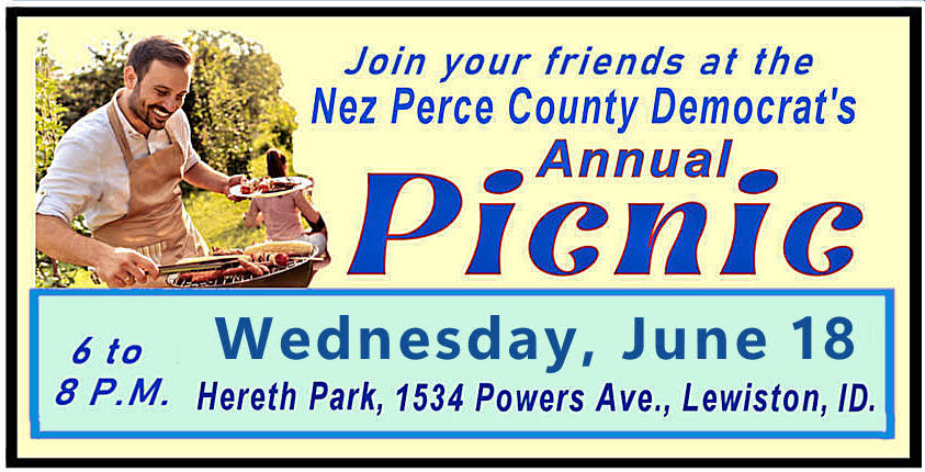 NPC Dems Annual Picnic – June 18, 2025 – Nez Perce County Democratic Party
